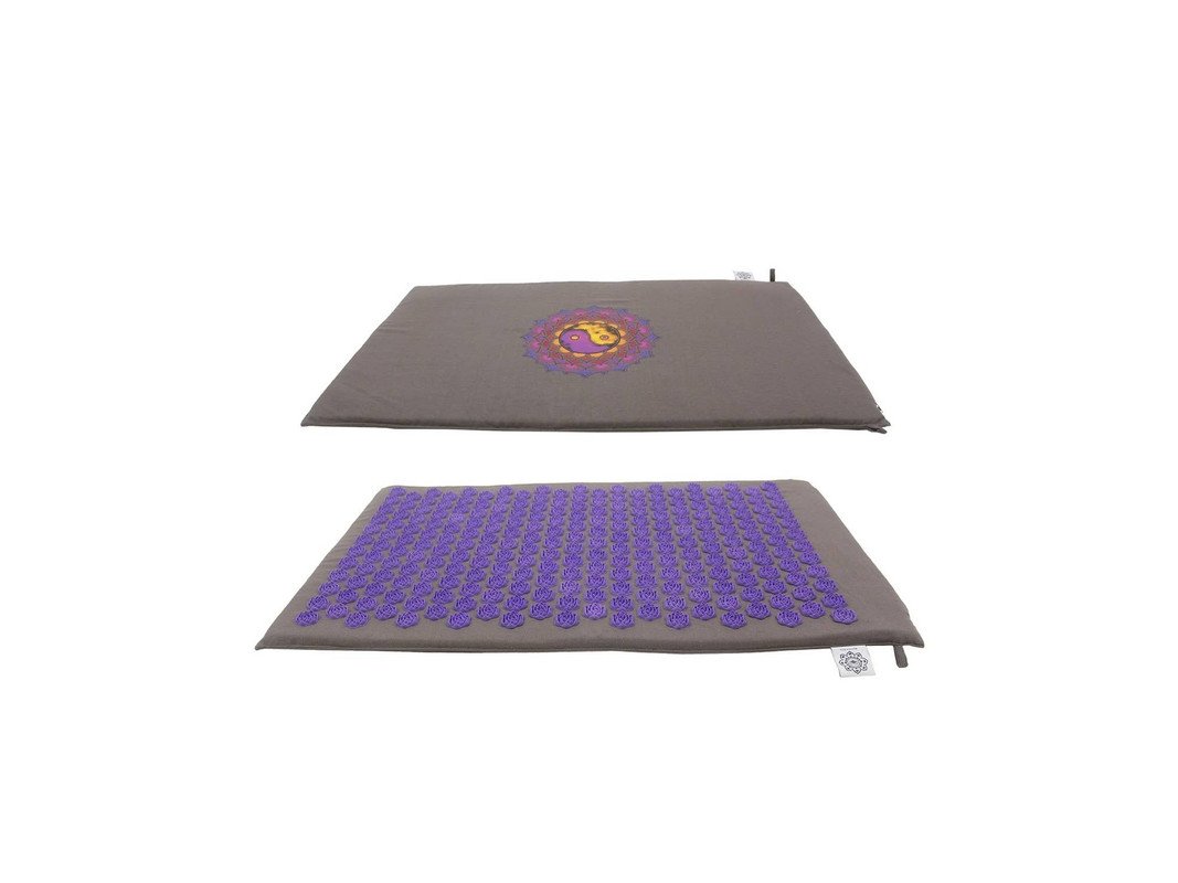 Acupressure/Shakti Mat Grey With Purple Spike (Ying Yang) - Thokmandee