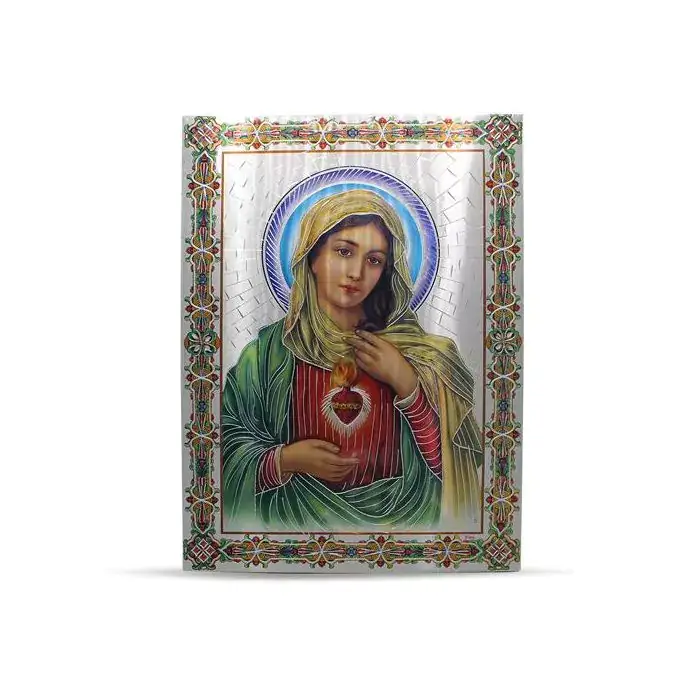 Aluminium Plate Sacred Heart Of Maria 30x42 - Thokmandee