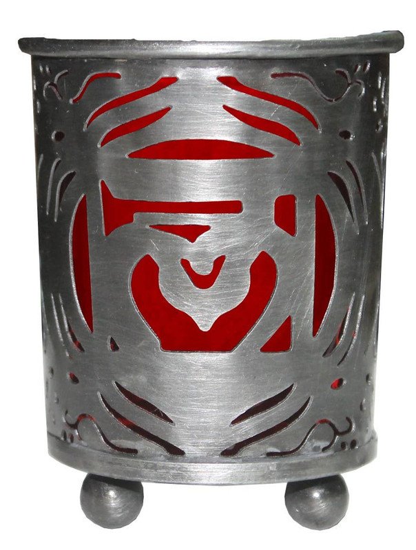 Chakra Votive Holder Red Glass Insert - Root - Thokmandee