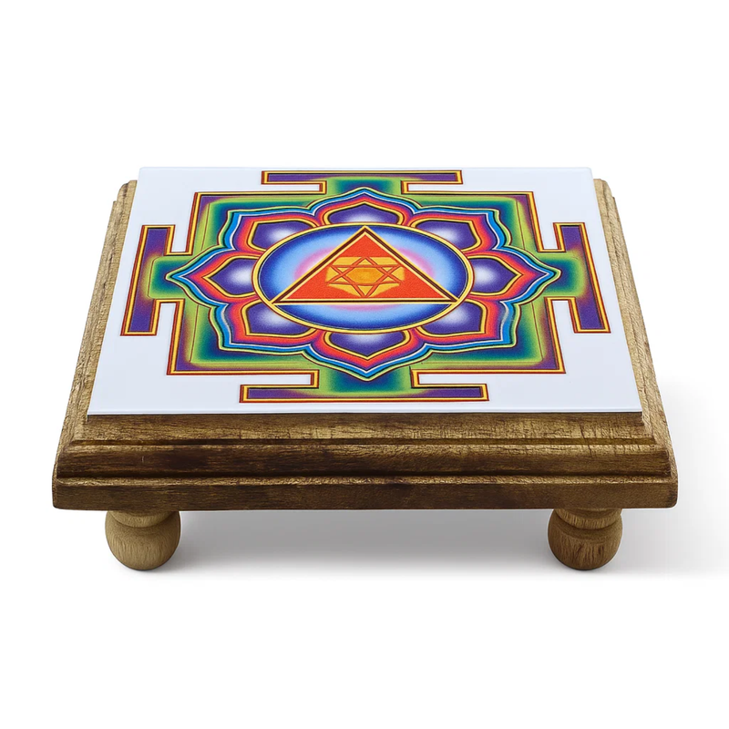 Mini Altar Table Yantra And Pentagram - Thokmandee