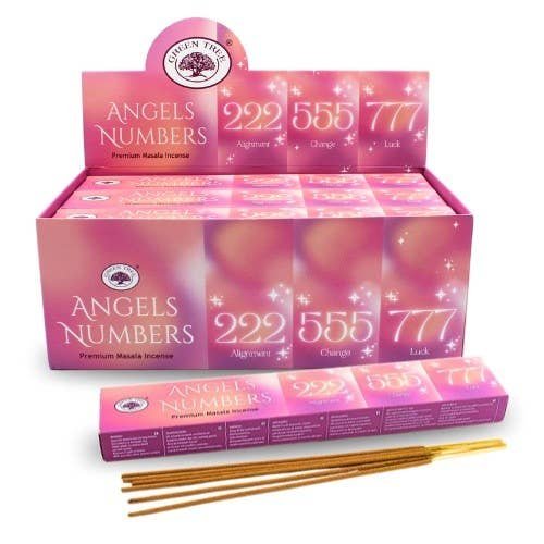 Green Tree Angels Numbers Hand Rolled Natural Incense Sticks - Thokmandee