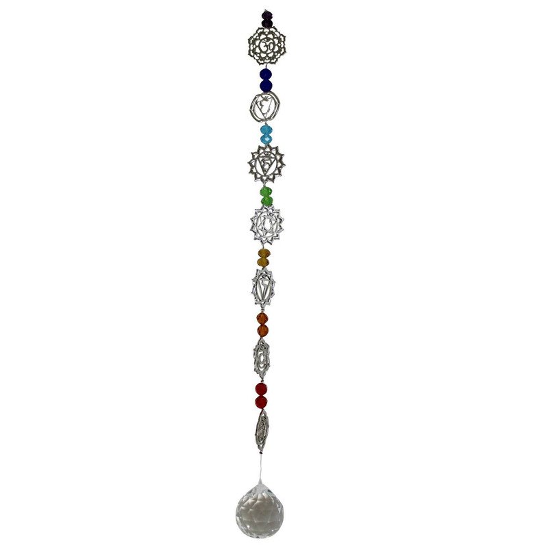 HANGING 7 CHAKRAS WITH CRYSTAL SPHERE - Thokmandee