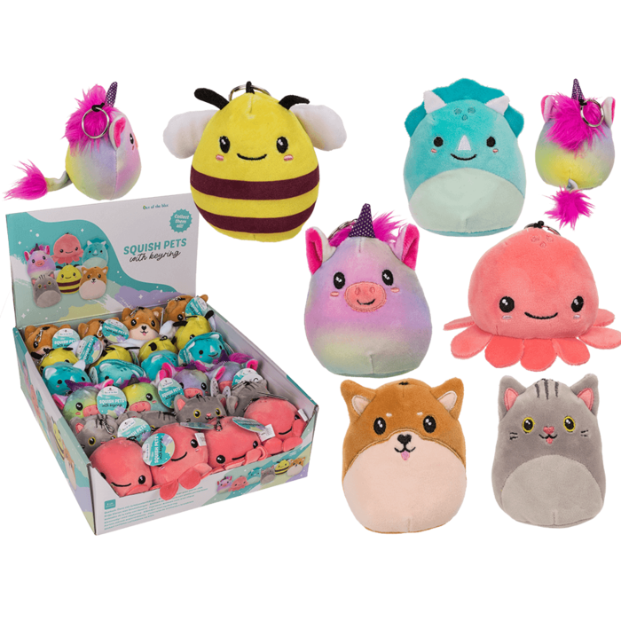 Squish Pets con llavero, aprox. 9 cm, - Thokmandee