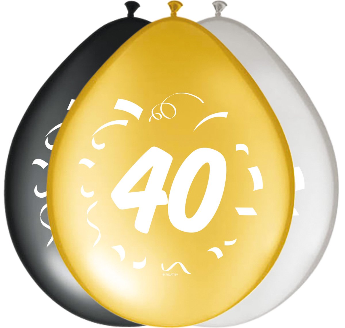 40th Birthday Balloons Stylish Party 30cm - 8 pieces - Thokmandee
