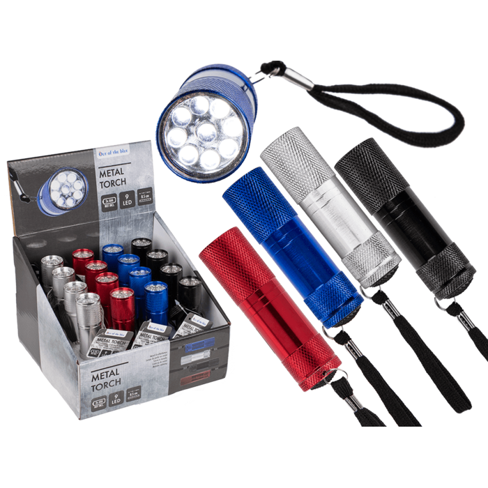 Metal torch with 9 LED, - Thokmandee