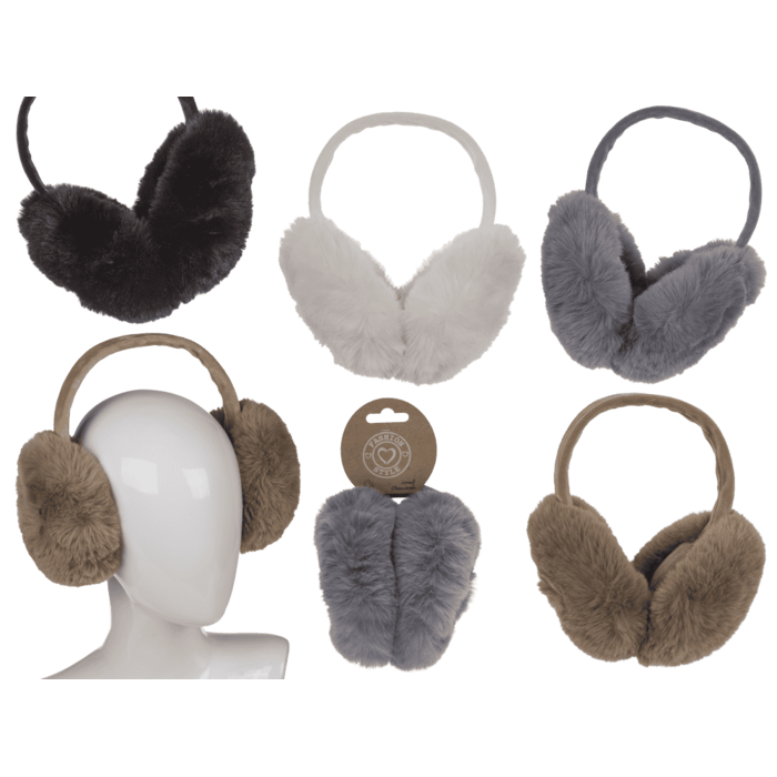 Foldable ear muffs, Fluffy, - Thokmandee