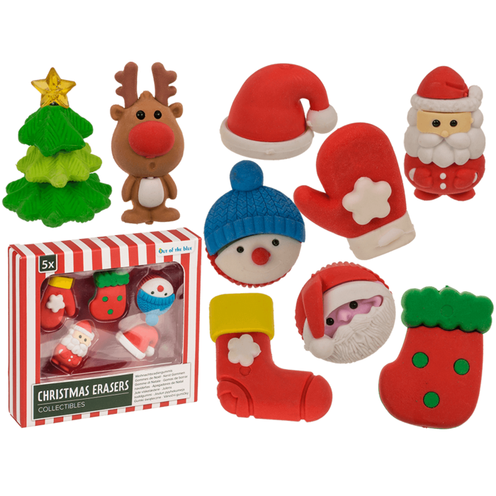 Christmas erasers "Collectibles", set of 5, - Thokmandee