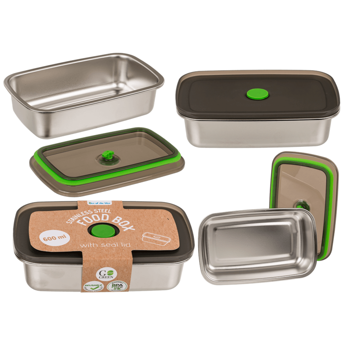 Stainless Steel Food Box with Seal Lid - 600 ml Capacity - Thokmandee
