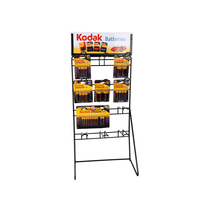 Metal Display Stand for batteries with 12 hooks, - Thokmandee