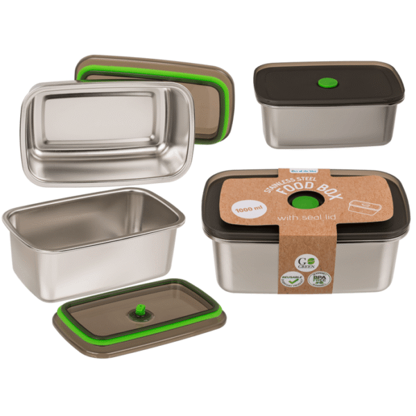 Stainless Steel Food Box, with seal lid, - Thokmandee