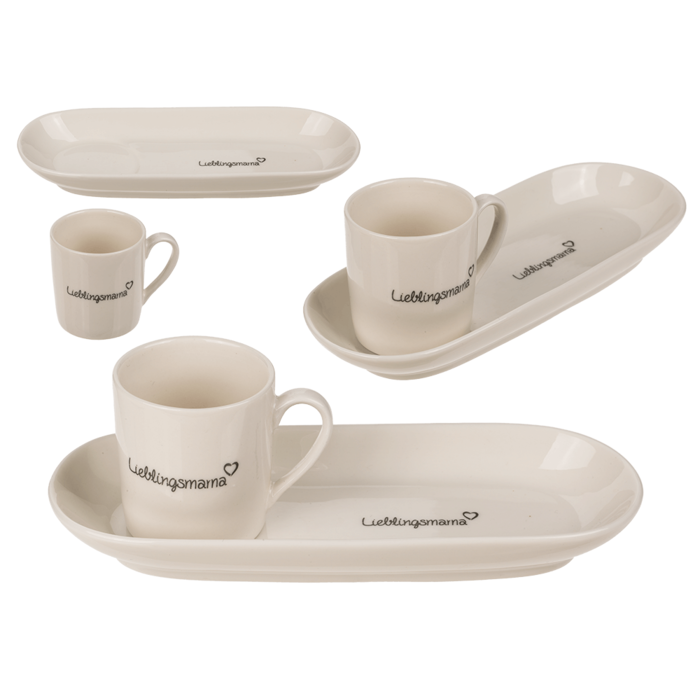 Espresso mug with oval saucer, - Thokmandee