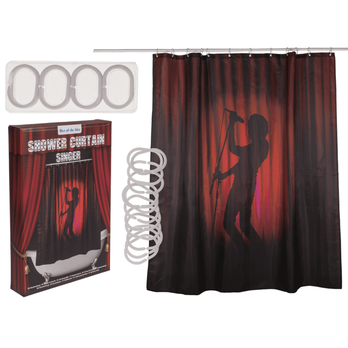 Shower curtain, singer silhouette, 180 x 180 cm, - Thokmandee