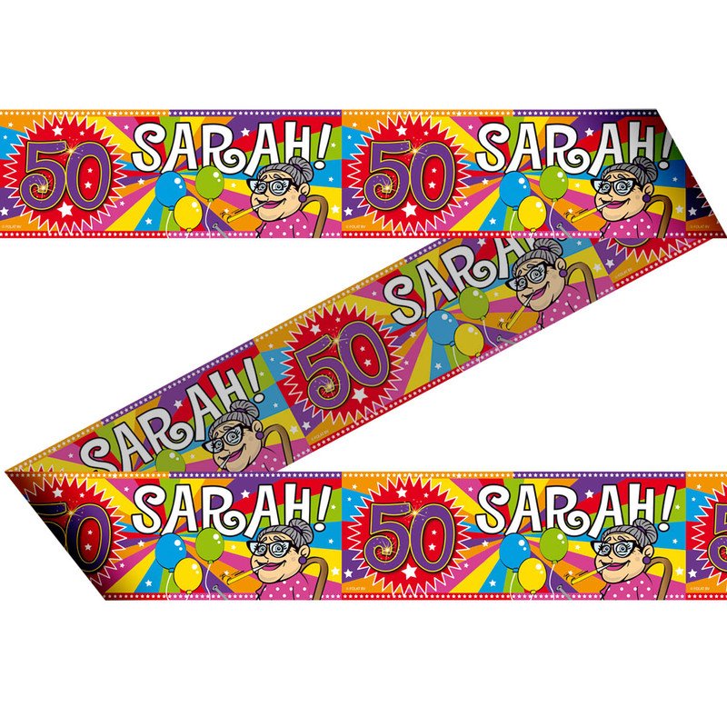 50th Birthday Sarah Super Party Barricade Tape - 15 m - Thokmandee